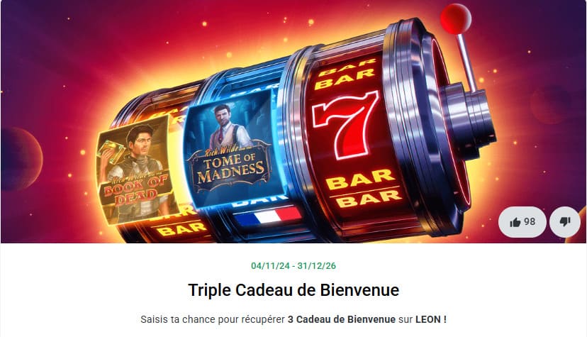 Leon casino | Bonus 15 000€ + 200 FS